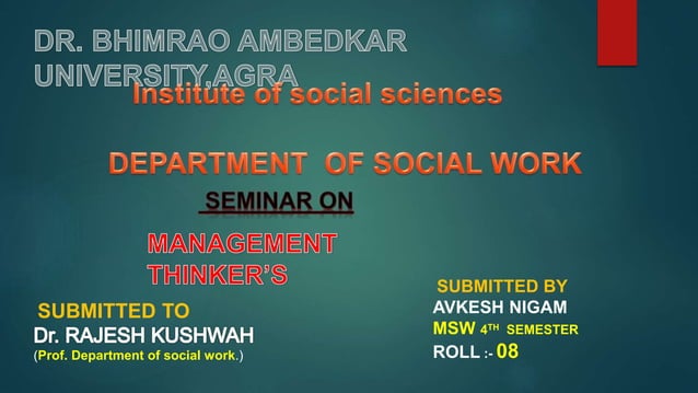 management thinkers ppt | PPTX | Business Administration | Business