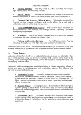 Marketing Mix of the Airline Company Lufthansa | DOCX