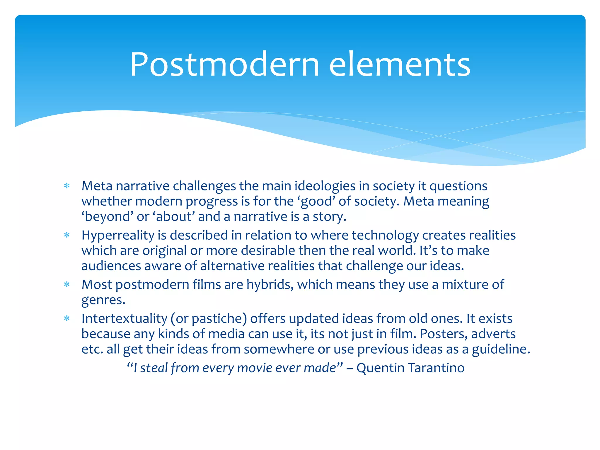 Postmodern theory and the media | PPTX