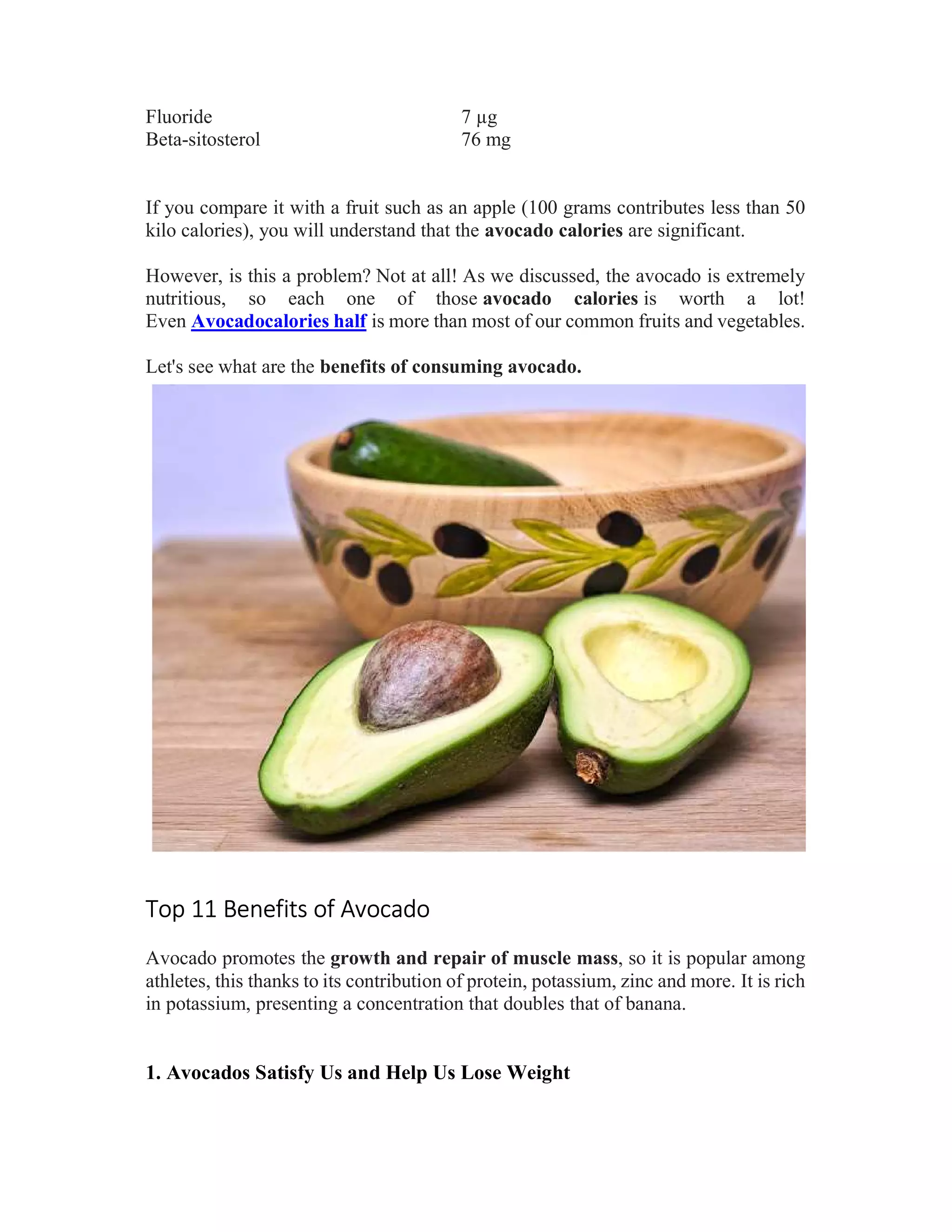 Avocado calories half and benefits of avocado | PDF