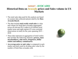 Historical Data on Avocado prices and Sales volume in US Markets | PPTX