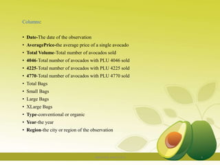 Historical Data on Avocado prices and Sales volume in US Markets | PPTX