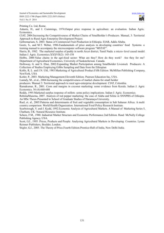 Avocado producers’ market participation in ‘damot gale’ and ‘boloso bombe’ districts of wolaita ...