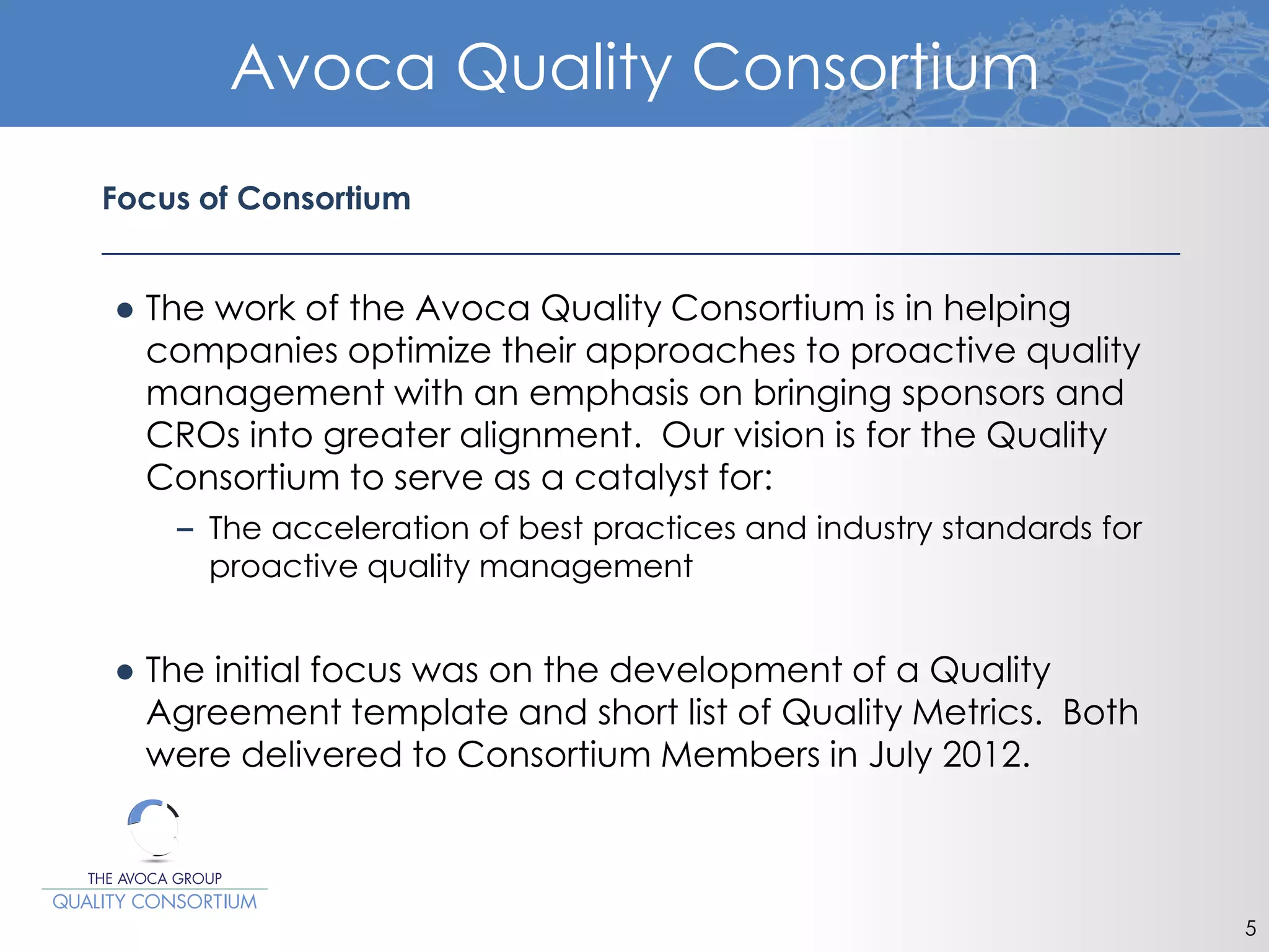 Avoca Quality Consortium Overview | PPTX