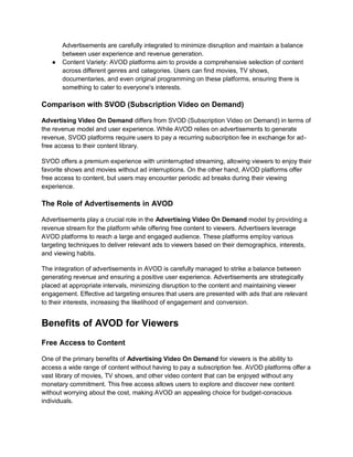 AVOD_ The Rise of Ad-Supported Video Streaming Platforms | PDF