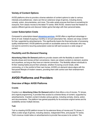 AVOD_ The Rise of Ad-Supported Video Streaming Platforms | PDF