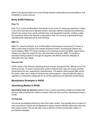 AVOD_ The Rise of Ad-Supported Video Streaming Platforms | PDF