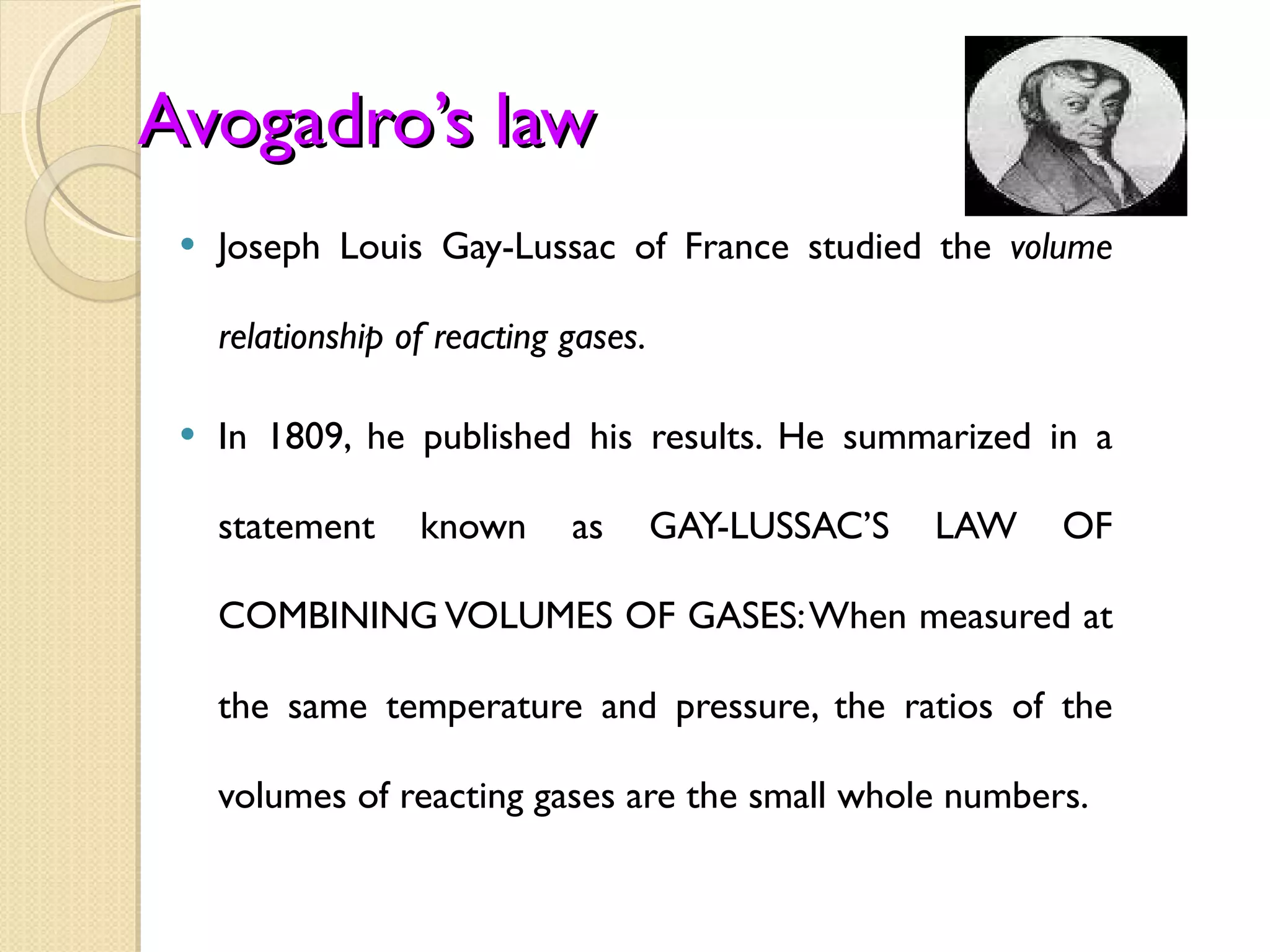 Avogadro's law | PPT