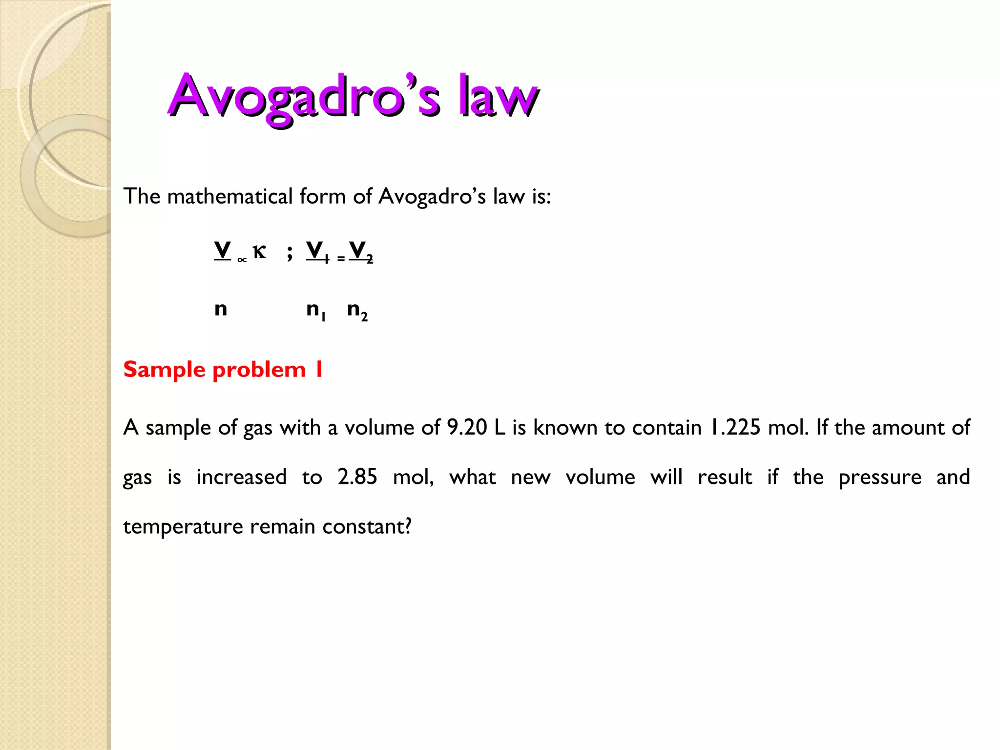 Avogadro's law | PPT