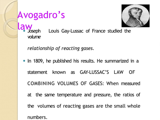 Laws of avogadro laws havogadroslaw.pptx | Chemistry | Science