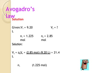Laws of avogadro laws havogadroslaw.pptx | Chemistry | Science