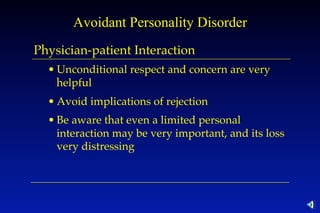 10.29.08: Cluster C - Avoidant Personality Minilecture | PPT