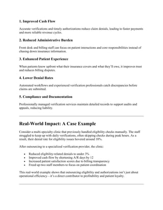 Avoid Claim Denials: The Role of Eligibility & Benefit Verification in ...