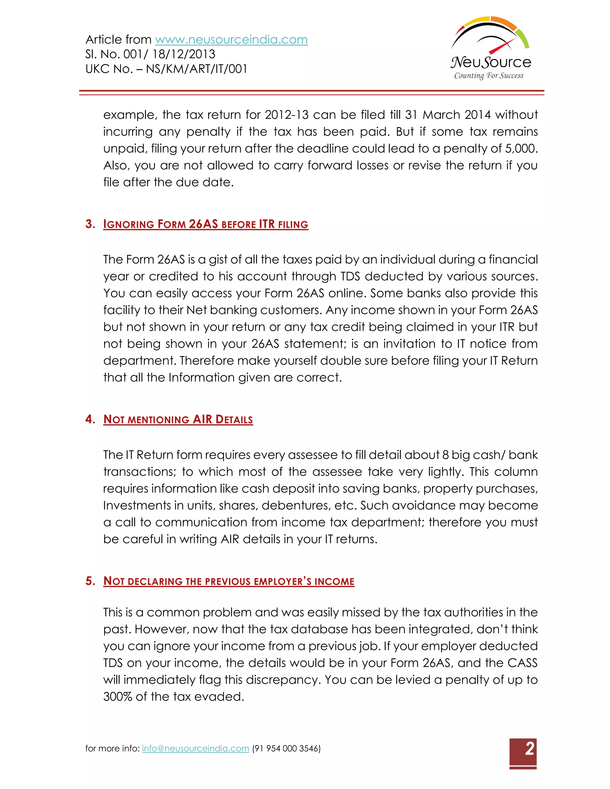 Avoid income tax notice | PDF | Business Accounting & Finance | Business