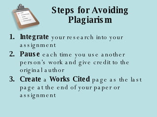 Avoiding Plagiariarism PowerPoint Slideshow | PPT