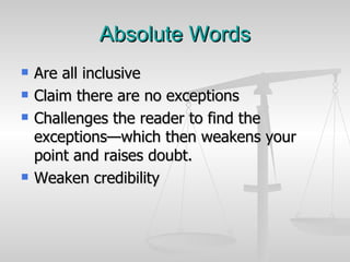 Avoiding Absolute Words | PPT