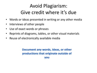 Avoiding Academic Dishonesty | PPTX