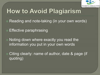 Avoiding academic misconduct | PPTX