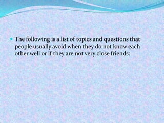 Avoiding certain topics ccu | PPT