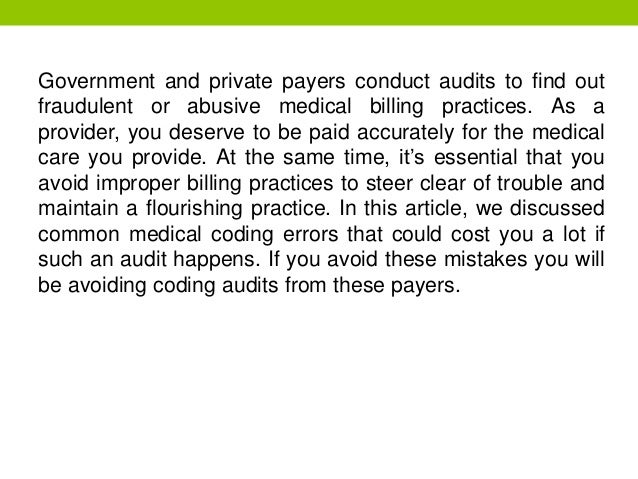 Avoiding coding audits | PPT
