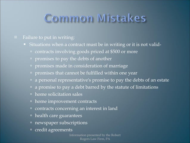 Avoiding Common Contract Pitfalls Ppt