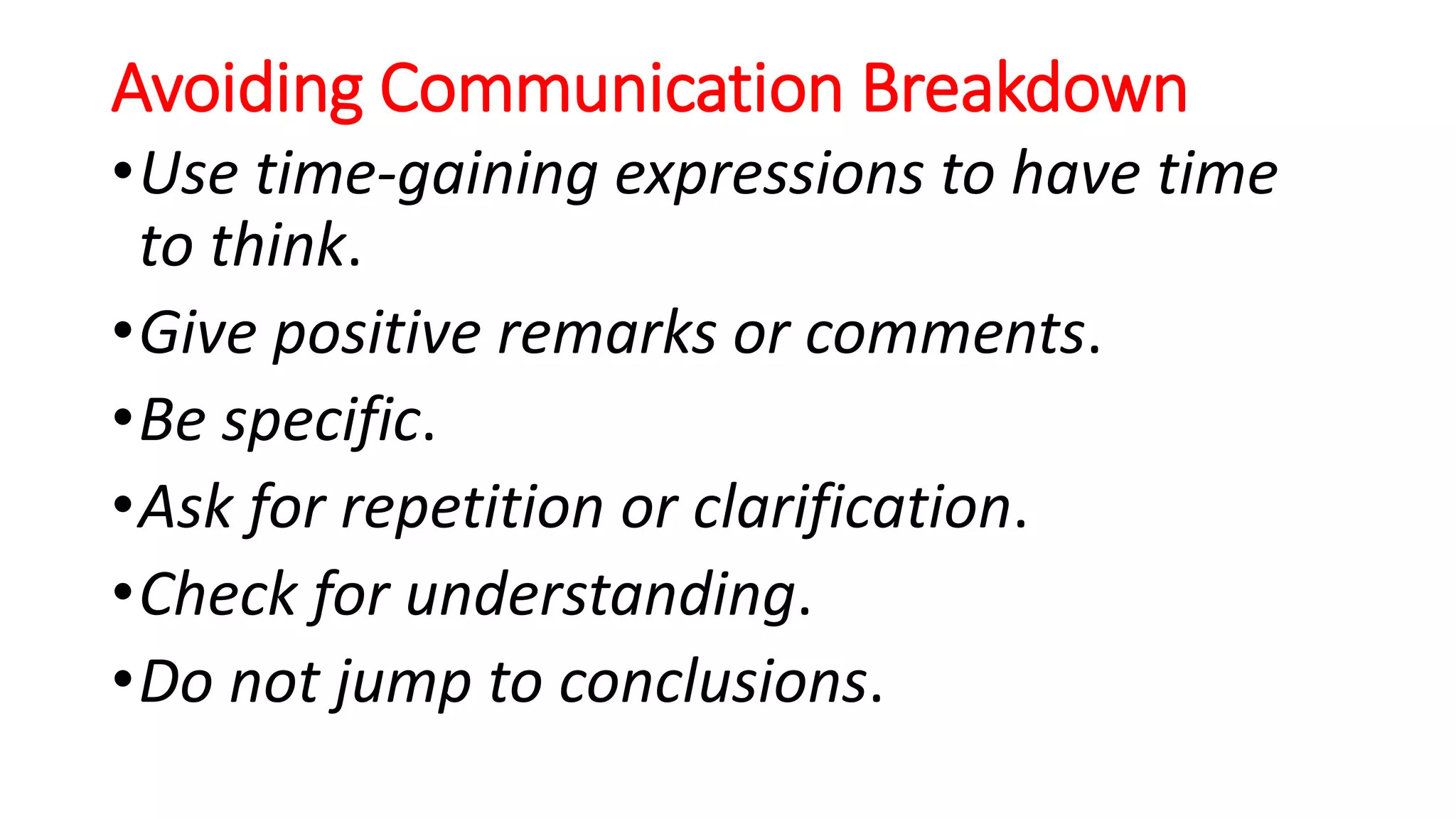 Avoiding communication breakdown | PPTX
