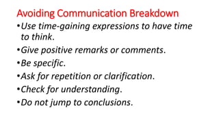 Avoiding communication breakdown | PPTX