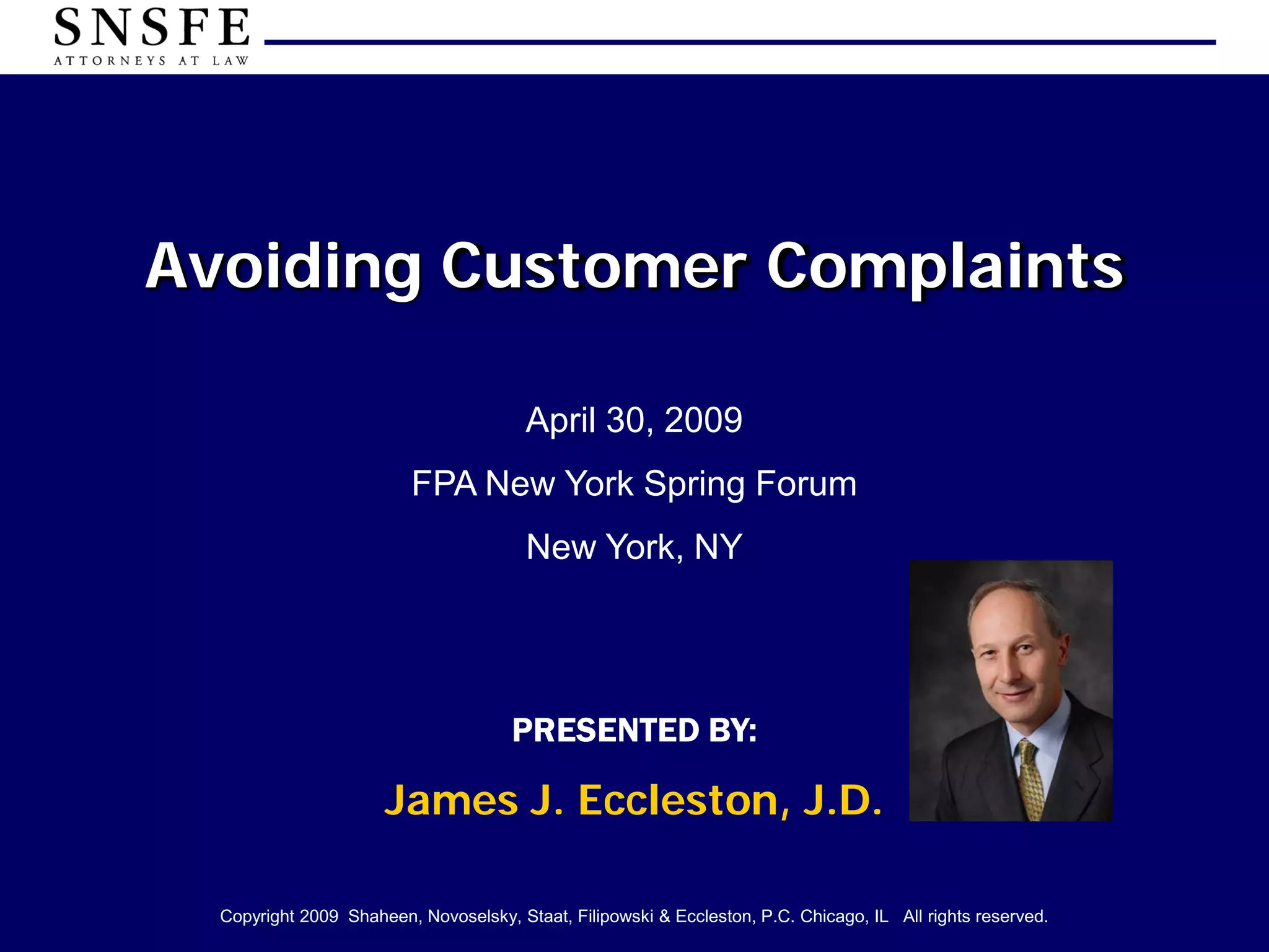 Avoiding Customer Complaints | PPT