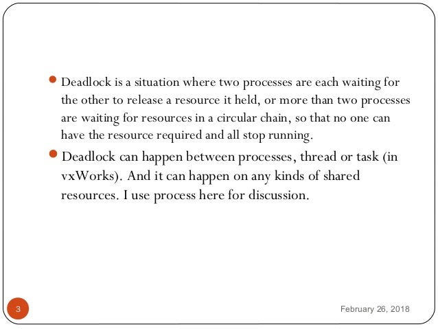 Avoiding dead lock in embedded systems | PPT