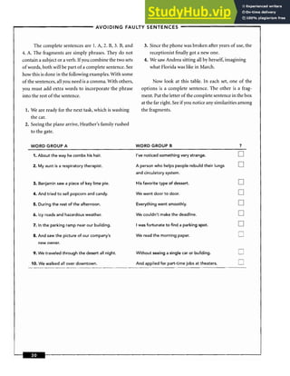 Avoiding Faulty Sentences (1) | PDF