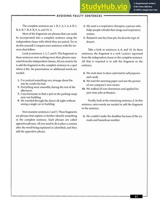 Avoiding Faulty Sentences (1) | PDF