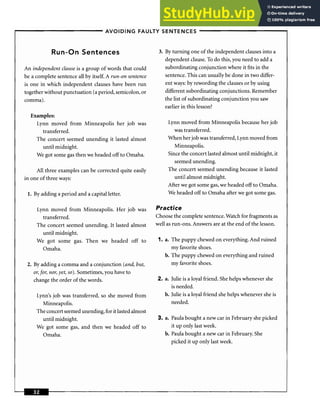 Avoiding Faulty Sentences (1) | PDF