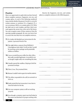 Avoiding Faulty Sentences (1) | PDF