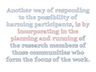 Research Ethics: Avoiding harm | PDF