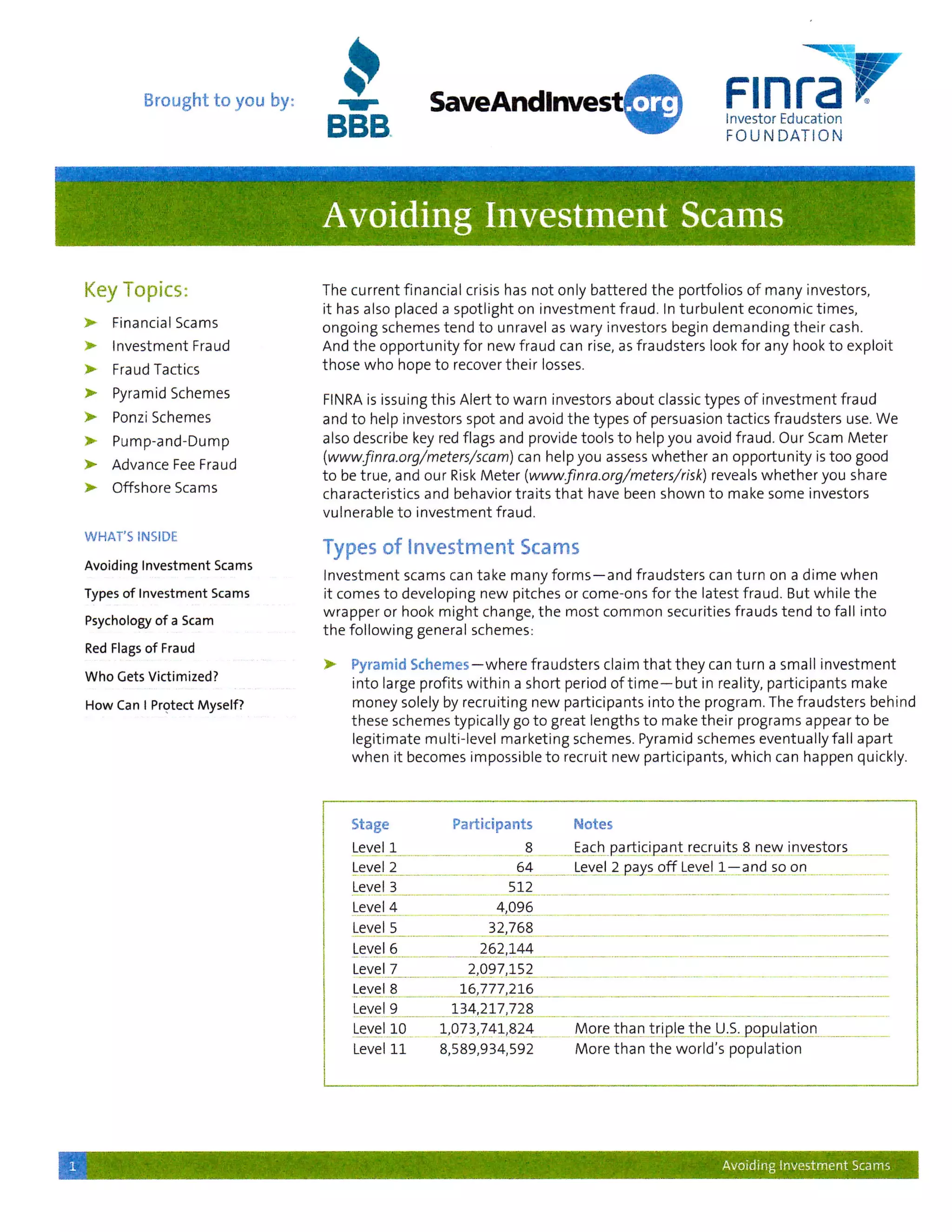 Avoiding Investment Scams | PDF