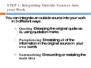 Avoiding Plagiariarism and using MLA Citation | PPT