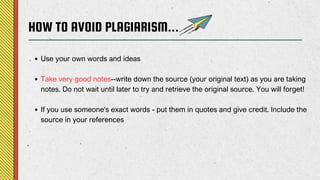Avoiding Plagiarism power point presentation | PPT