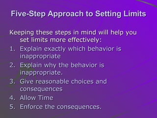 Avoiding Power Struggles And Setting Limits | PPT