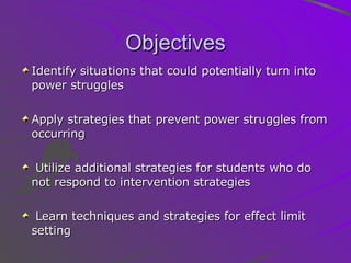 Avoiding Power Struggles And Setting Limits | PPT