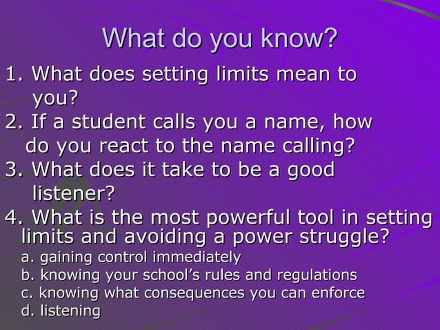 Avoiding Power Struggles And Setting Limits | PPT | Educational ...