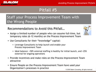 Avoiding Process Improvement Pitfalls | PPT
