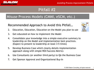 Avoiding Process Improvement Pitfalls | PPT