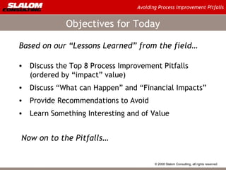 Avoiding Process Improvement Pitfalls | PPT