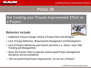 Avoiding Process Improvement Pitfalls | PPT