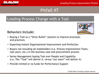 Avoiding Process Improvement Pitfalls | PPT