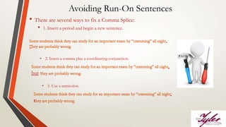 Avoiding run ons | PPSX