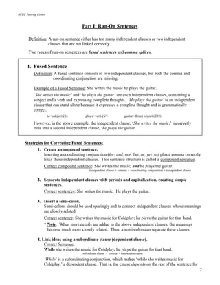 Avoiding run onscommasplicesfragmentsjuly08 | PDF | Internet for ...