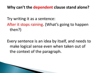 Avoiding sentence fragments | PPT