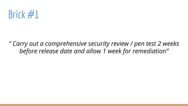 Chris Rutter: Avoiding The Security Brick | PPT