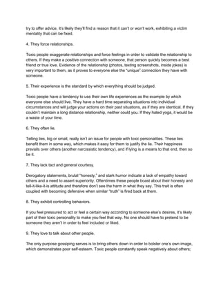 9 Signs of Toxic People | PDF
